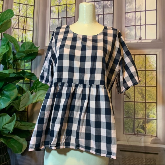 Sweet Salt | Tops | Sweet Salt Peplum Top Tunic Buffalo Check Modest ...